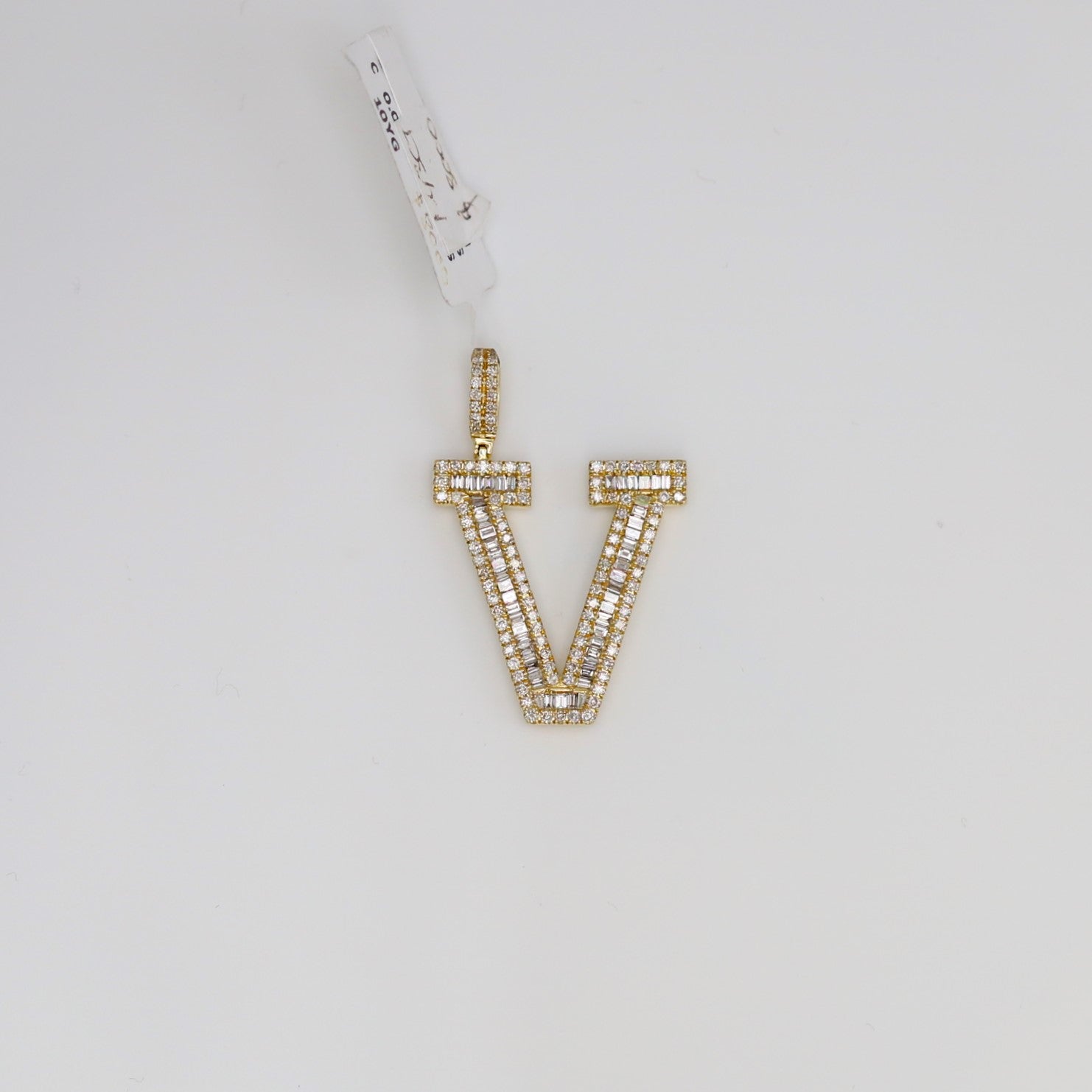 Diamond Letter V Pendant