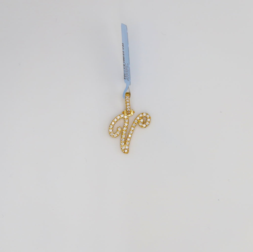 Diamond Letter V Pendant