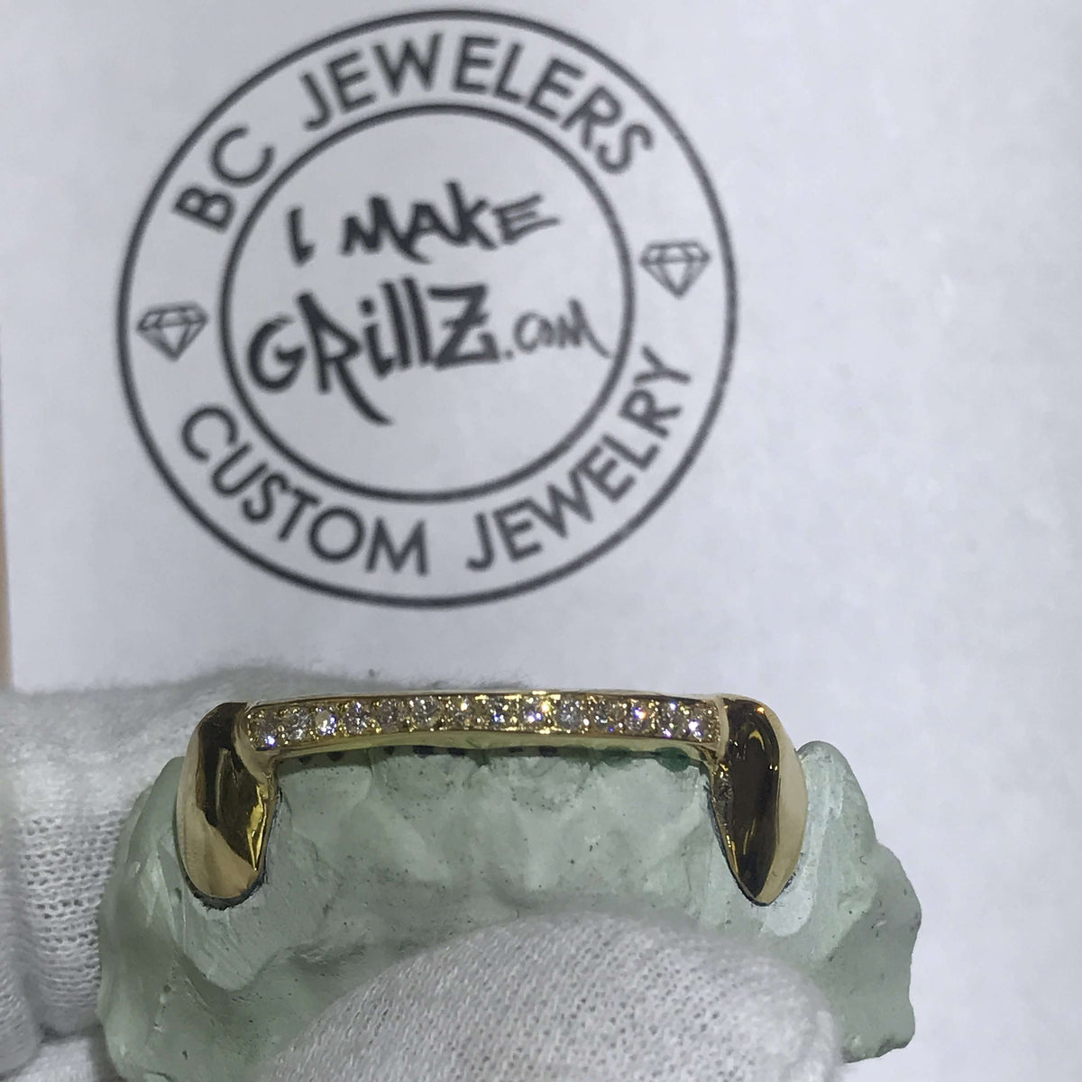 Natural Diamond Bar Grillz (One Row)